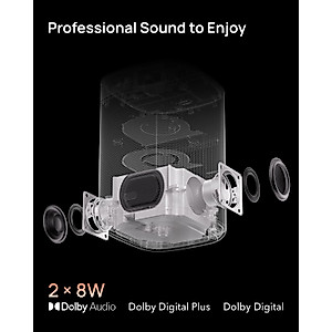 XGIMI MoGo 2 Portable Projector, Mini Projector with Wifi and Bluetooth, 400 ISO Lumens Movie Projector, Android TV 11.0, 2X8W Speakers, Auto Focus, Object Avoidance, and Screen Adaption