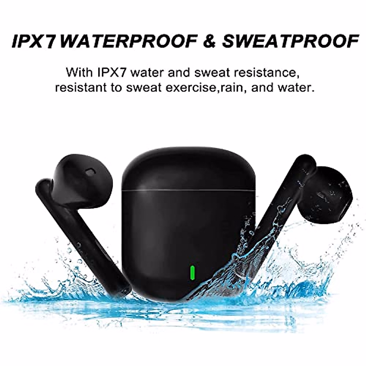 Wireless Earbuds,Bluetooth 5.3 Headphones Noise Cancelling Air Buds Pods 3D Stereo Ear pods in-Ear Ear Bud Built-in Mic IPX7 Waterproof Earphones Sport Headsets for iPhone/Samsung/Android