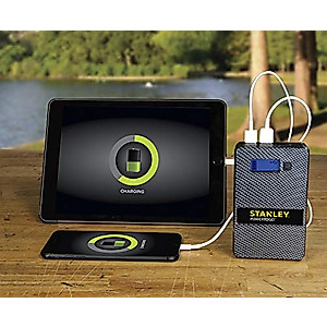 STANLEY SS4LS 600 Peak Battery Amps PowerToGo Lithium Ion Power Station Jump Starter and 8000mAh Portable Power Bank: Dual 3.1A USB Ports, Battery Clamps , Gray