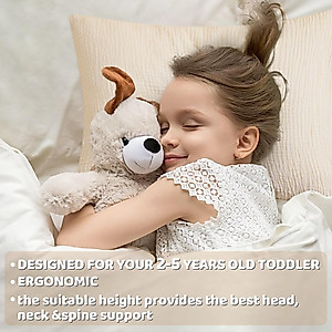 Pro Goleem Toddler Pillow with Cotton Pillowcase 13x18 Soft Toddler Pillows for Sleeping Kids Pillow Child Pillow Machine Washable Perfect for Crib, Bed, Toddler Cot and Travel (Animal Printed)