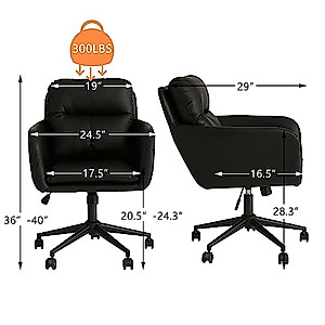Sepnine Modern Executive Office Chair,PU Leather Ergonomic Computer Desk Chair with Pillow Pad,Adjustable Tilt Lock Swivel Rolling Chair for Adult,Adjustable Back 16°