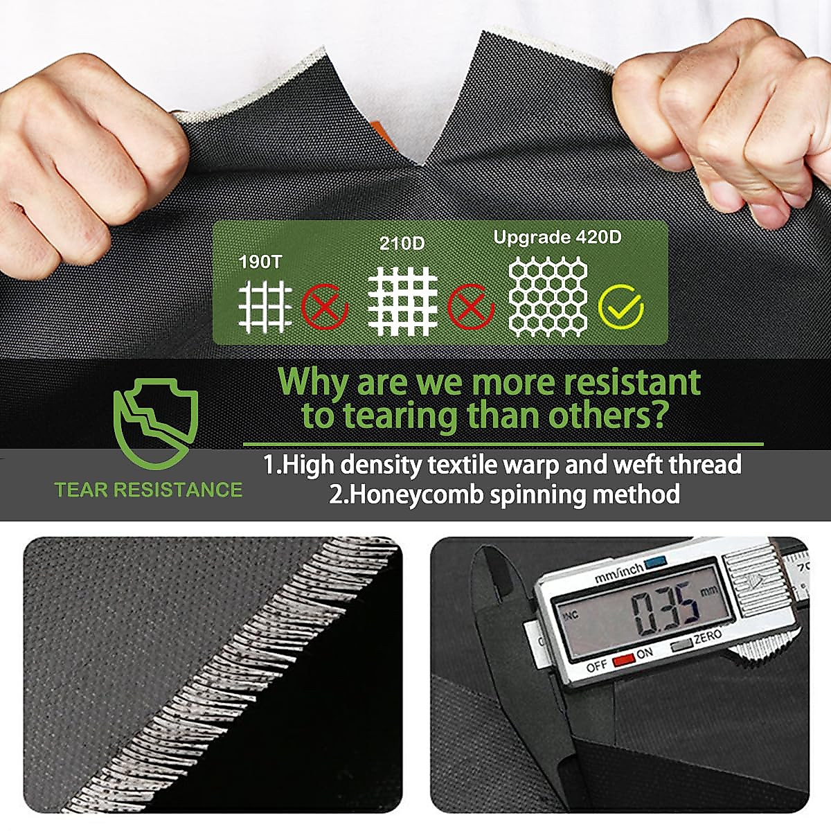 Enzeno Patio Furniture Set Cover Waterproof, Outdoor Dining Coffee Table Chair Covers Rectangular, Heavy Duty Outside Weatherproof Sectional Set Covers for Protection 74"L x 47"W x 28"H Black