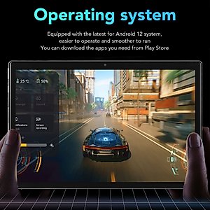 Tablet with Keyboard for Android 12, 10.1 Inch 2 in 1 Tablet, 8GB RAM 256GB ROM, Octa Core Processor, 5G WiFi, 4G Calling, for Students, Seniors (US Plug)