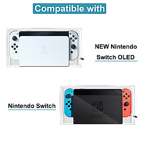 MANWU Clear Protective Case Dust Display Box Cover for New Nintendo Switch Model (only Cover),Acrylic Clear casing Compatible with Switch OLED