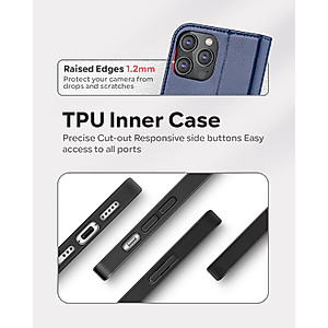 OCASE Compatible with iPhone 14 Pro Max Wallet Case, PU Leather Flip Folio Case with Card Holders RFID Blocking Stand [Shockproof TPU Inner Shell] Phone Cover 6.7 Inch 2022（Blue）