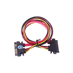 SMAKN(TM) 22-pin (7+15) Sata Male to Female Data and Power Combo Extension Cable - Slimline Sata Extension Cable M/f - 20inch (50cm)