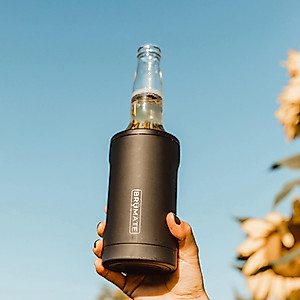 BrüMate Hopsulator Bott'l Insulated Bottle Cooler for Standard 12oz Glass Bottles | Glass Bottle Insulated Stainless Steel Drink Holder for Beer and Soda (Walnut)