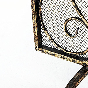 XSDevecor Handcrafted Large Free Standing Fireplace Screen, Sturdy Wrought Iron Frame Decorative Mesh Fire Spark Guard Gate, 43“ W x 33” H