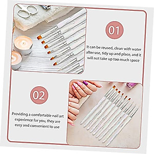 minkissy 9pcs Nail Pen Nail Airbrush Pinceles Para Uñas Acrilicas Lipstick Applicator Fine Brushes Nail Art Supplies Nail Art Brushes Nail Art Pen Manicure DIY Drawing Pen Nail Supplies UV