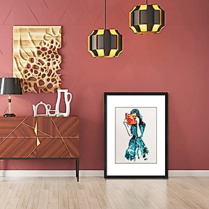 A1 Poster Frame,23.4x33.1 Natural Soild Wood Black Picture Frames with Polished Plexiglass,Easy to Hang,Display Picture A1 without Mat or A2 with Mat for Wall Mounting Horizontally and Vertically