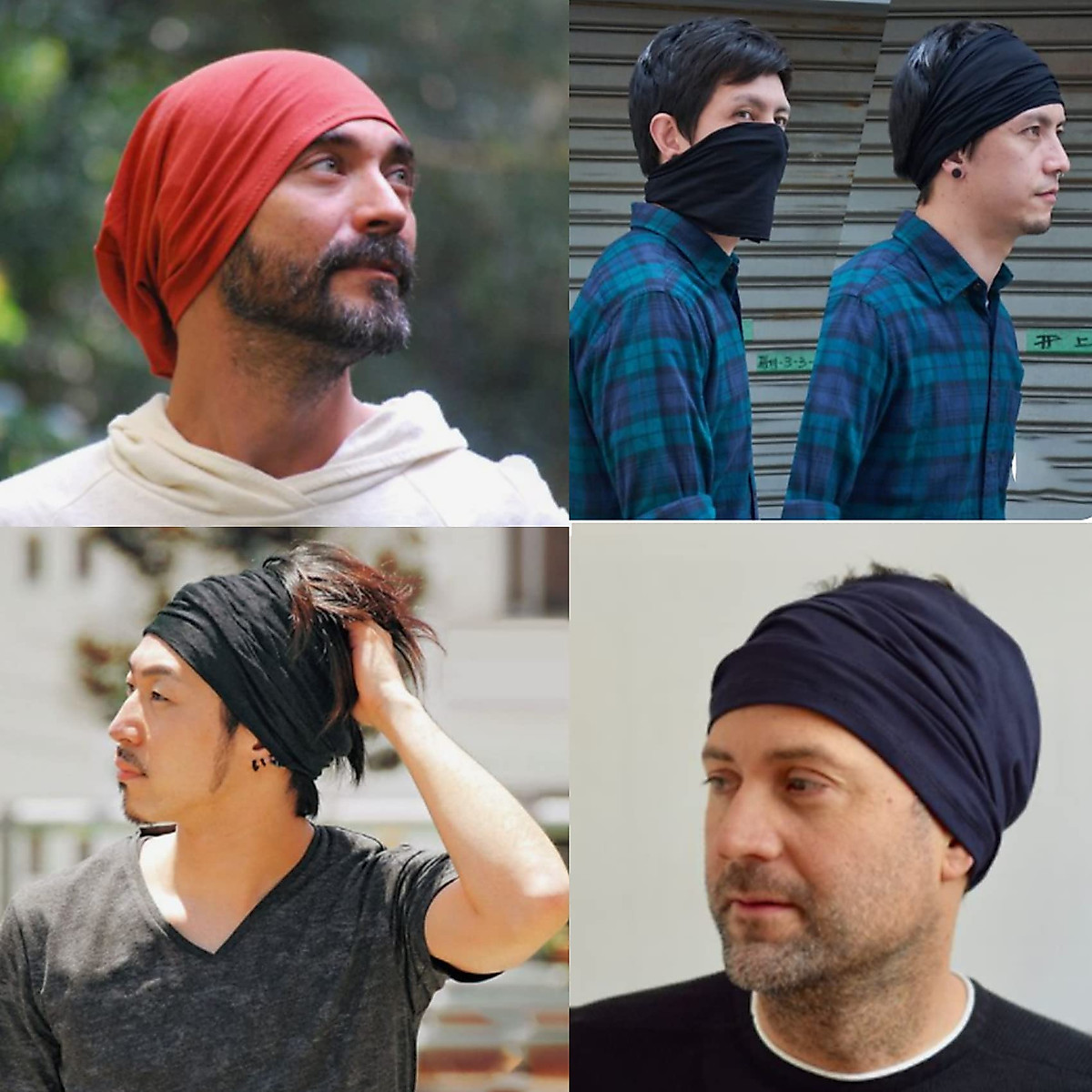 Under Hijab Hat Cap Stretch Solid Color Muslim Under Scarf Bonnet Jersey Cap Head Wrap Tube Hat Opens on 2 Ends Neck Cover