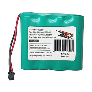 ZZcell® Battery Replacement for DSC WTK5504 Wireless keypad WS4920HE Wireless Repeater 4PH-H-AA2100-S-D22,17000153, WKA5504, DSC-BATT2148V Alarm System 4.8V 2100mAh