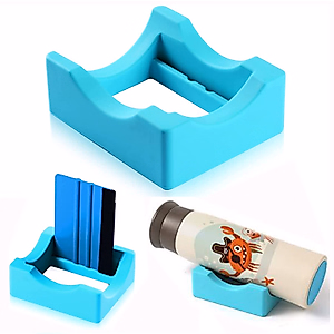Silicone Cup Cradle for Tumblers with Built-in Slot and Felt Edge Squeegee, Tumbler Holder for Crafts Anti-Skidding Display Tumbler Stand, Small Cup Cradle Use to Apply Vinyl Decals