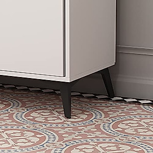 Hitow Shoe Cabinet with Doors, 4-Tiers Freestanding Storage Shoe Rack Cabinet with 4 Doors & Metal Leg, 55.1" W Modern Entryway Shoe Cabinet Storage Organizer for Hallway Living Room, White