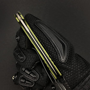 Flipper Assisted Opening Pocket Knife, 3.15 inch Composite Steel Blade, Liner Lock Mechanism, Olive Green Aluminum Handle, Dividend Folding Knife with Pocket Clip for Camping