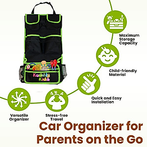 Kuddly Kids Backseat Car Organizer Kid-Safe, Easy-Install Toy/Clutter Organizer, Ultimate Storage Solution, Road Trip Travel Friendly Caddy/Holder for Busy Parents - Car Clutter Control Toy Organizer