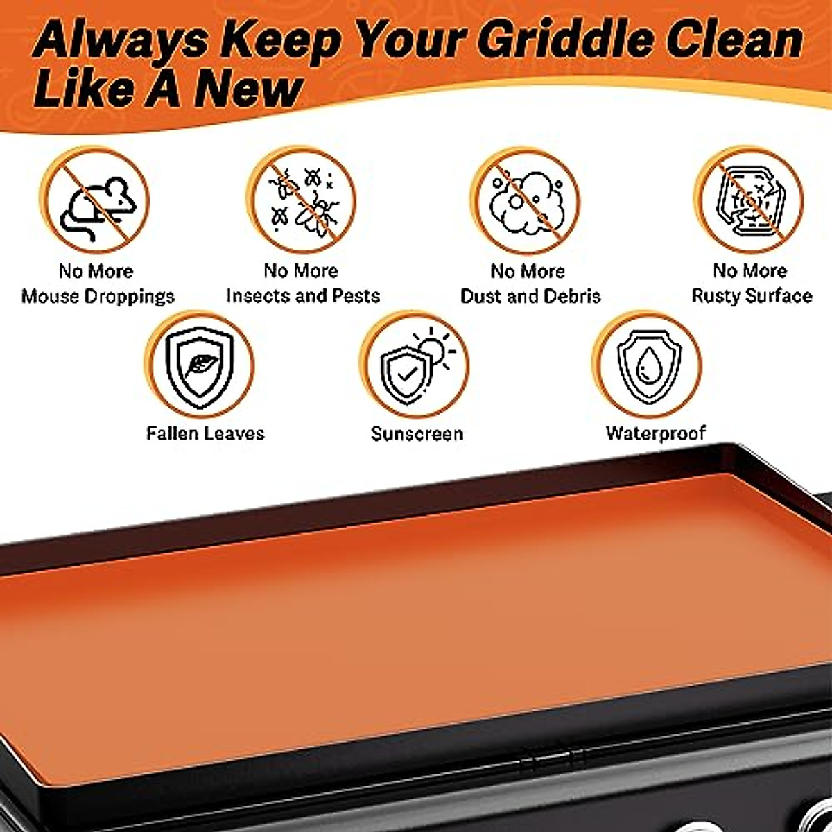 Silicone Griddle Mat for Blackstone, 28-inch Blackstone Griddle Cover, Heavy Duty Food Grade Silicone Griddle Mat-All Season Cooking Surface Protective Cover