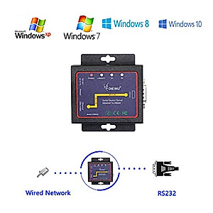 CERRXIAN RS232 to Ethernet Serial Device Server, 1 Port RS 232 DB9 Serial to Ethernet TCP IP Device Server Converter