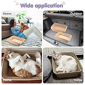 8 Pieces Disposable Litter Boxes for Cats Paper Cat Litter Tray Portable 2 in 1 Kitten Litter Box for Cat, Hamster, Guinea Pig, Mice, Small Animals, 16.7 x 12.8 x 4.1 inch