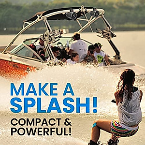 BOSS Audio Systems MRWT40 ATV UTV Marine Weatherproof Waketower System - 4 Inch Stereo Speakers, Full Range, 2 Way, Tweeters, IPX5 Rated, Sold in Pairs, Wake Tower For Boat