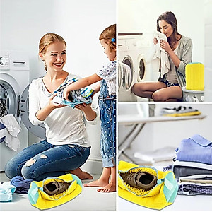 Dymeist 2pcs Shoe Wash Bag Home Machine Washing Anti-Distortion Shoe Wash Bag Reusable Shoe Bag Care Bag(Grey and Yellow)