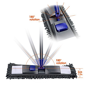 MASTERTOP Professional Microfiber Mop - Microfiber Sweeper Dust Mop,Wet & Dry Floor Cleaning Mop, 4 Replaceable Washable Mop Pads, Extendable Handle, Flat Magic Mop for Hardwood, Tiles, Laminate