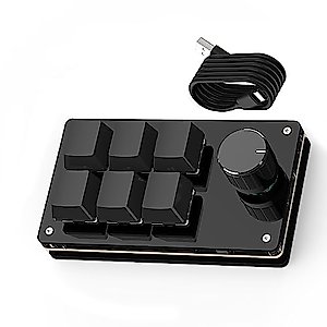 SIKAI CASE 6 Key Macro Programmable Keyboard,Mini Mechanical Gaming Macro Keyboard,Custom Knob KeyPad, Hotswap Red Switch Gaming Keyboard,USB C Wired One Handed Gaming Keyboard with Software