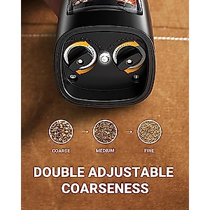 2 in 1 Electric Salt and Pepper Grinder Set Shaker USB Rechargeable, Sangcon Salt and Pepper Grinder Mill Set Dual In One, Automatic Refillable Adjustable Coarseness Ceramic Grinder with Light