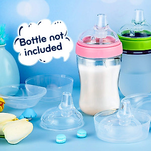 Nuanchu 4 Pieces Baby Bottle Nipples Baby Spout Nipples Variable Flow Baby Nipples Silicone Spout Nipples Compatible with Comotomo Baby Bottle, Fits for Babies Over 6 Months Old, Duckbill Cross