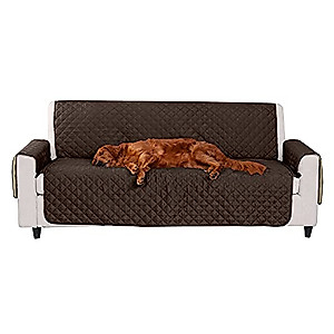 Furhaven Sofa Slipcover Water-Resistant Reversible Two-Tone Furniture Protector Cover - Espresso/Clay, Sofa