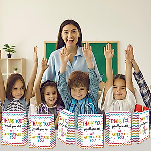 CHUNNIN 12 Pcs We Appreciate You Paper Gift Bags Thank You for All You Do Goodie Bag Be Thankful to Teacher Doctor Staff Treat Bag Decoration for Thank You Party Favors Congratulations Supplies