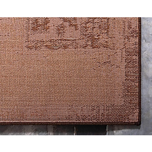 Unique Loom Autumn Collection Modern Contemporary Casual Abstract Area Rug (Brown/ Beige Solid, 9 x 12 ft Rectangular)