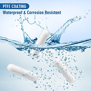 4 Pcs Magnetic Stirrer Mixer Stir Bar Spinner Bars 10mm(0.4inch), Annhua Stir Plate Magnet Bar Stirring Bar for Laboratory, Household, Office - White