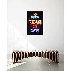 Gaming Posters for Teen Boys Room Decor - Boys Wall Art Gamer Decorations for Bedroom - Video Game Black Light Posters - Gaming Accessories for Room - Gamer Gifts - 12x18in Unframed - The Only Fear Is No Wifi