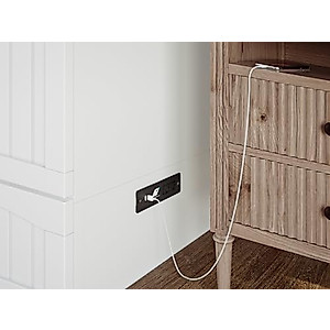 AFI, Aspen Mid-Century Modern Queen Solid Wood Murphy Bed Chest with Mattress in White