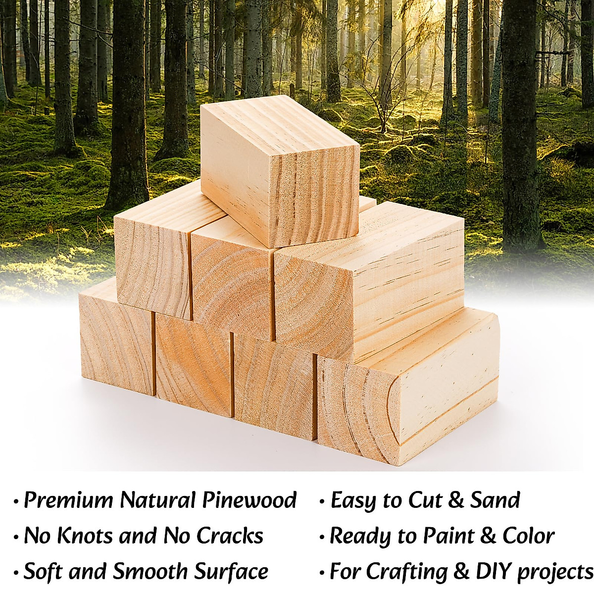 YOUEON 12 Pack Unfinished Wood Blocks for Art and Crafts, 4 X 4 X 1 Inch MDF Wood Board Wood Square Blocks Craft Panels Great for Crafts, Painting, DIY Projects, Chip Carving