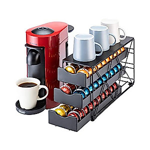 Flagship for Nespresso Pod Holder Drawer Large Mullti Tier Coffee Pod Holder Vertuo (3 Tier (60Pods))