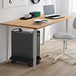 CPU Holder Stand, Mobile Computer Tower Stand with Wheels, Computer Mainframe Bracket, Adjustable PC Holder Cart