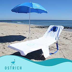 Ostrich Chaise Lounge Beach Chair for Adults with Face Hole - Versatile, Folding Lounger for Outside Pool, Sunbathing and Reading on Stomach - Deluxe, Foldable Laying Out Chair for Tanning (Red)