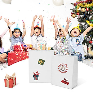 TOWRAP White Gift Bags 100Pcs 8x4.25x10.5 Inch Paper Bags with Handles Bulk,Party Bags, Shopping Bags,Retail Bags,Merchandise Bags,Favor Bags,Business Bags