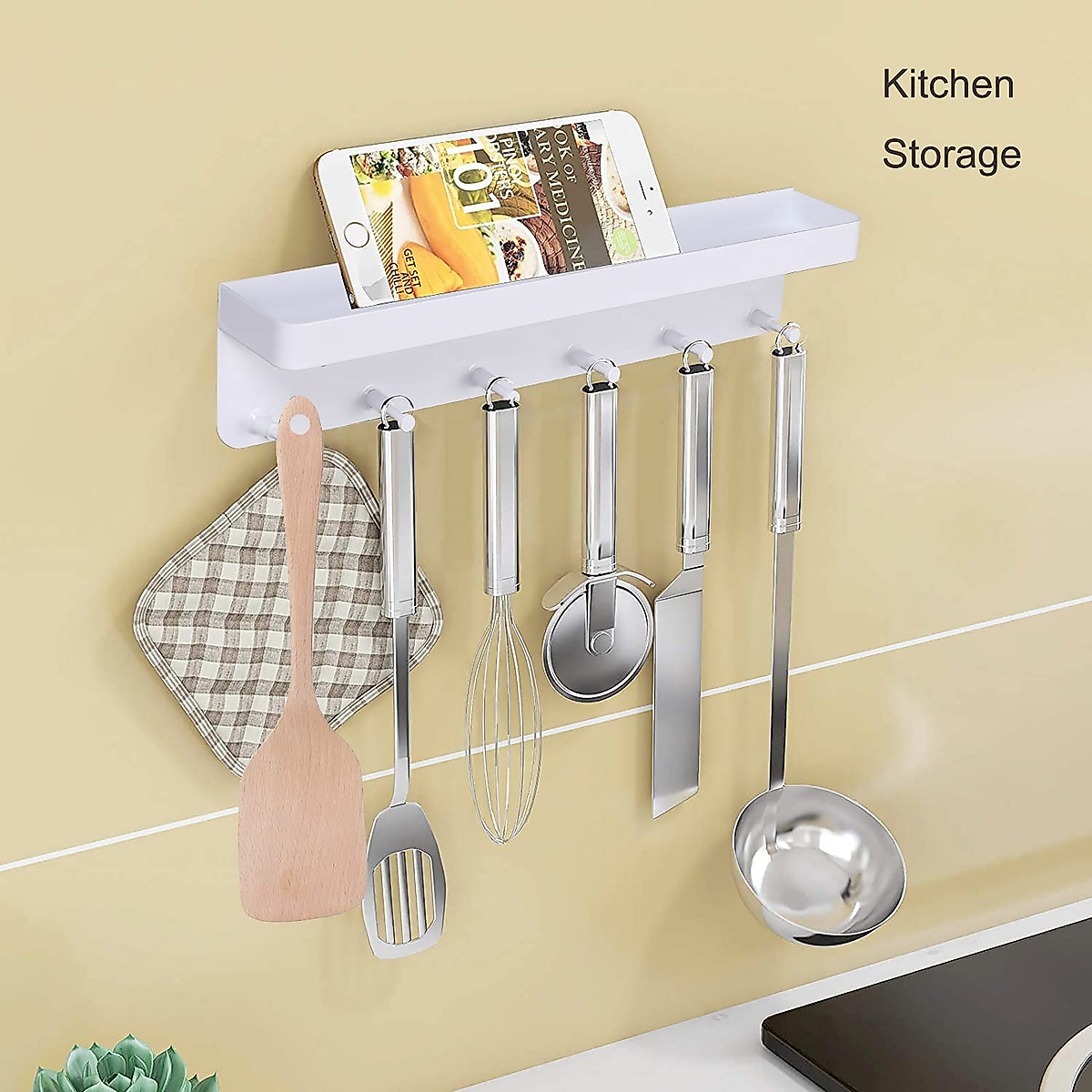 HAYAN Key Holder for Wall, Wall Mount Mail Key Hanger Organizer Shelf, Key Hooks Rack, Small Key Hanger for Home Entryway, Hallway, Kitchen, Office - White