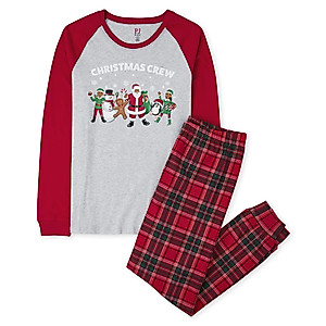 The Children's Place baby girls Family Matching Christmas Holiday Sets, Snug Fit 100% Cotton, Adult, Big Kid, Toddler, Pajama Set, Santa Xmas Crew, Large US