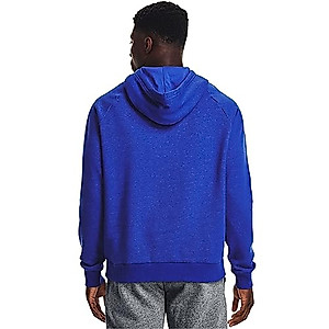 Under Armour Mens Rival Fleece 1/2 Zip Hoodie, (486) Versa Blue Light Heather / / Onyx White, XX-Large