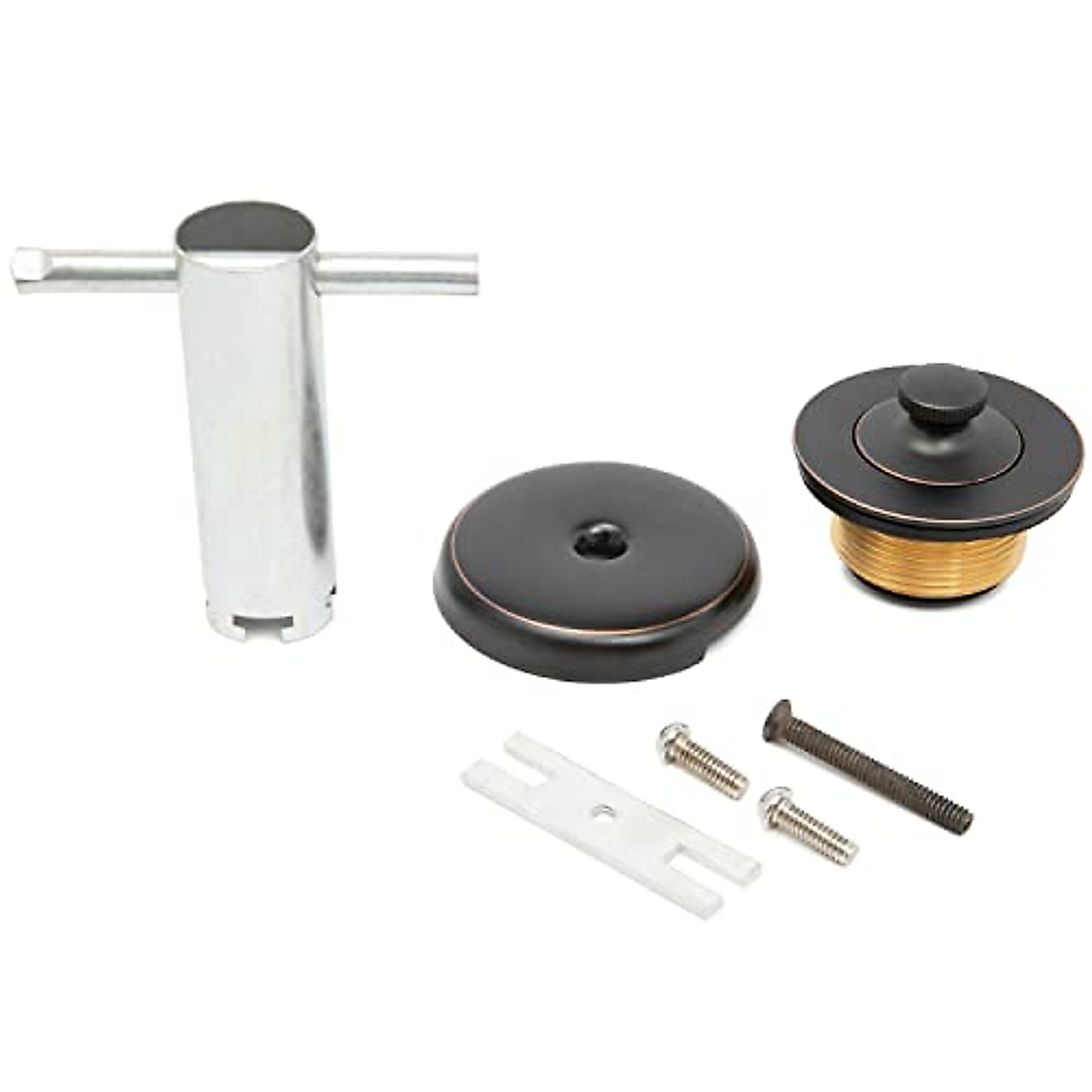 Lift and Turn Twist Bathtub Tub Drain Conversion Kit Assembly, All Brass Construction - Oil Rubbed Bronze