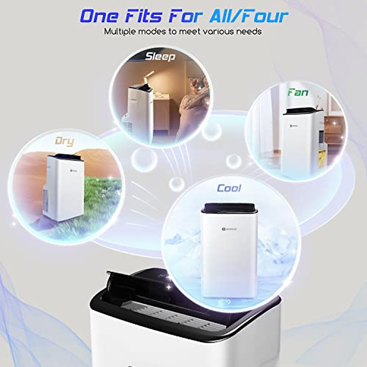 Aigostar 12000 BTU Smart Portable Air Conditioner, Dehumidifier, Fan, 4-in-1 AC Unit Room Up to 550 Sq.Ft, WIFI App & Remote Control,Works with Alexa/Google Assistant, 24H Timer, Window Kit, White