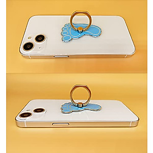 Cacylife Kawaii Metal Cell Phone Ring Holder Set,4 Pack Cute Finger Kickstand Grips ,Compatible with iPhone,Samsung Galaxy,iPad,Tablet and Other Phones or Case(Pink+White+Green+Blue)