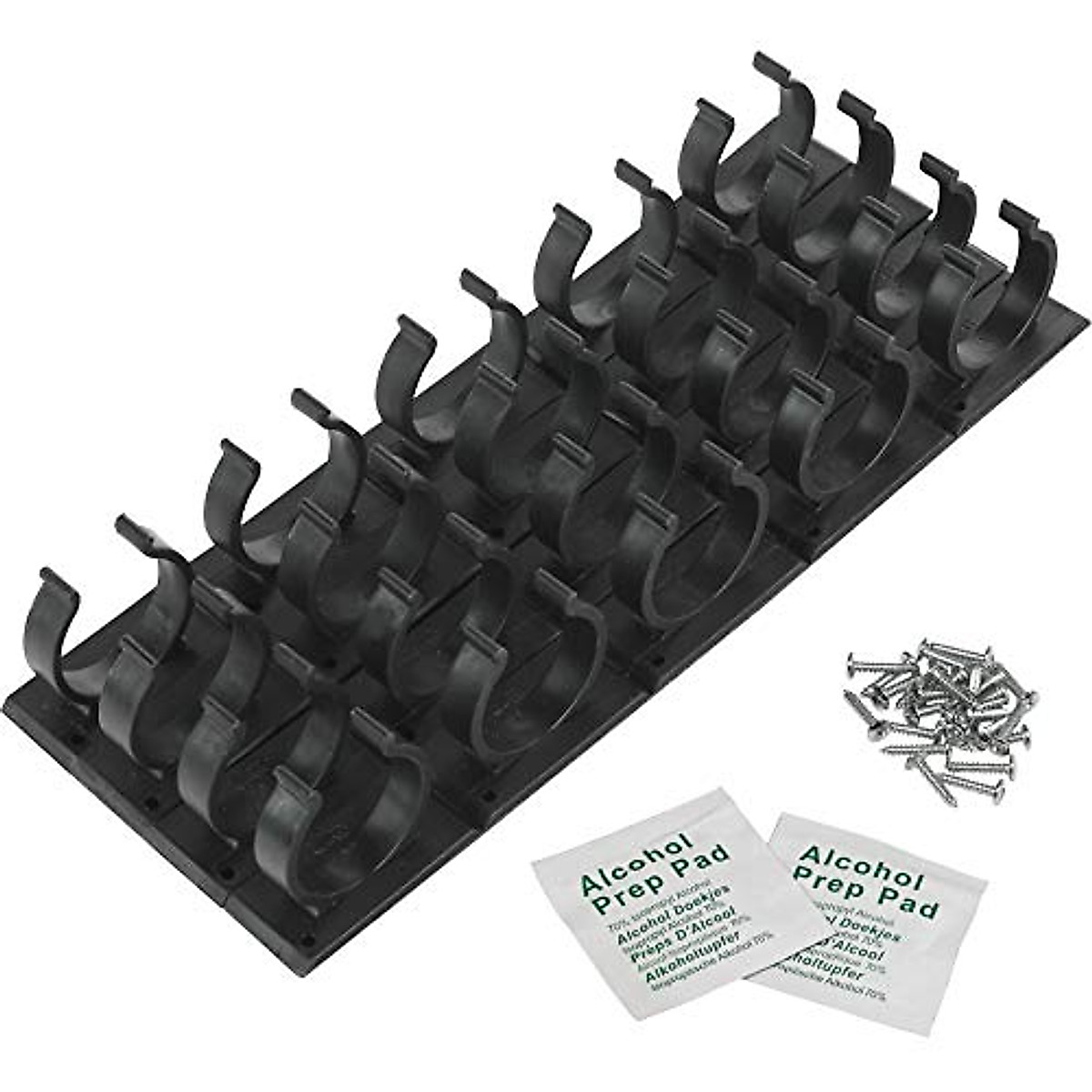 SimpleHouseware 20 Spice Gripper Clips Strips Spice Accessories Spice Organizer- 4 Strips, Holds 20 Jars, Black