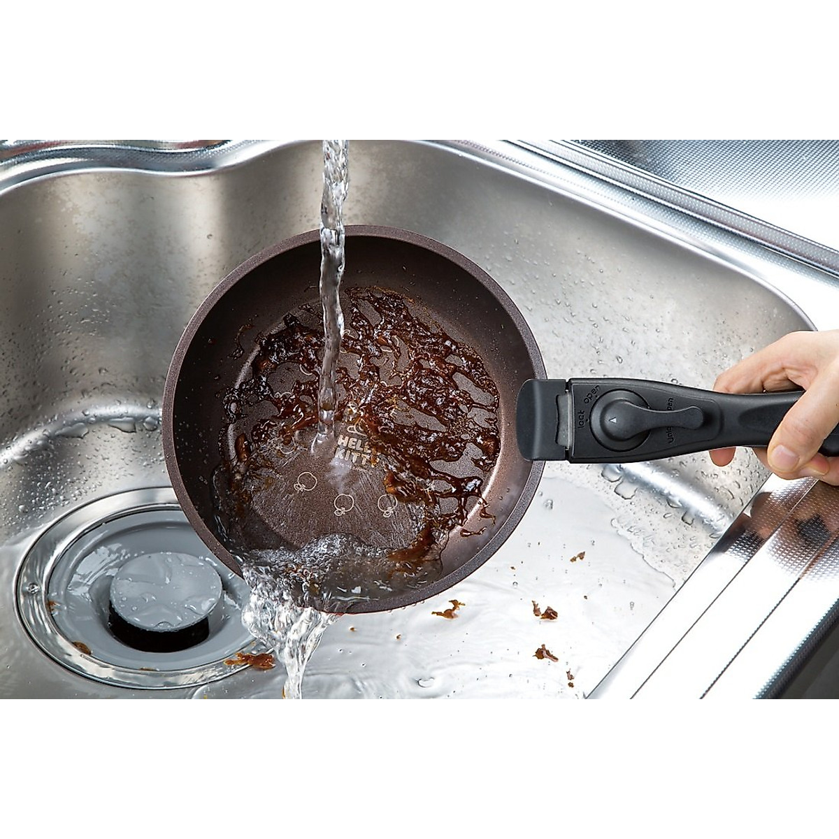 Pot 20cm Frying pan Skater Handle is Out 20cm Glass lid 20cm Handle 4-Piece Set Hello Kitty Sanrio ANFP2