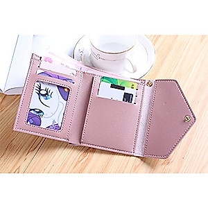 lomaifoer Small Wallet for Women，Ultra Slim Pu Leather Credit Card Holder Clutch Wallets for Women(pink)