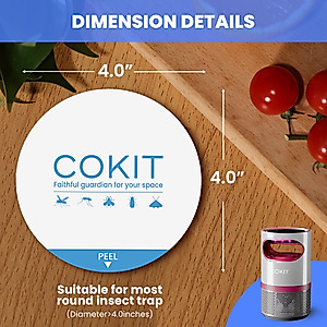 COKIT 12-Pack Glue Pads for Flying Insect Traps, Sticky Glue Boards Refill for Gnats, Mosquitoes, and Fruit Fly Catchers, Indoor Replacement Cards (4.0 Inches)